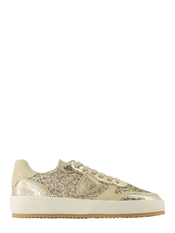 Philippe Model Low Top Leather Sneakers - Gold