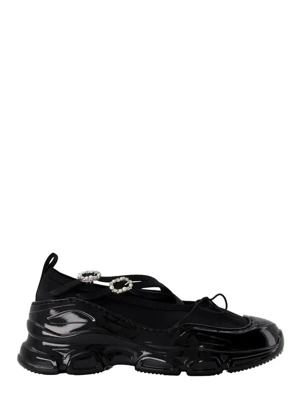 Simone Rocha Classic Criss Cross Tracker Pvc Sneakers - Black