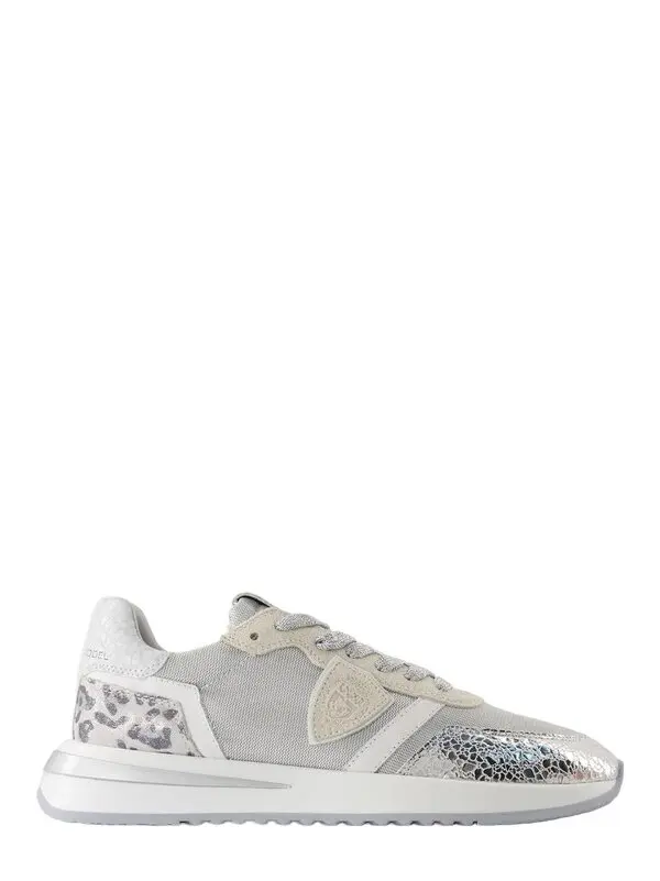 Philippe Model Low Top Canvas Sneakers - Silver