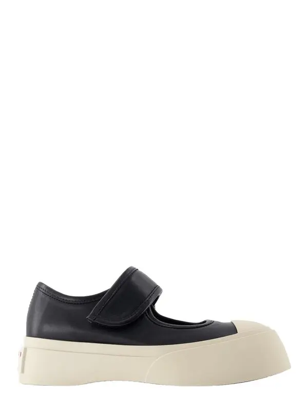 Marni Leather Mary Jane Sneakers - Black