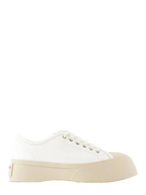 Marni Lace-up Leather Sneakers - White