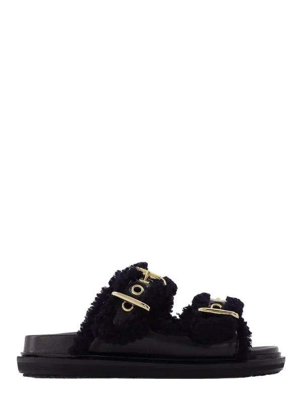 Marni Fussbett Leather Slides - Black