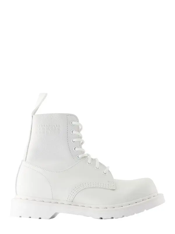 MAISON MARGIELA 1460 8-eye Leather Boots X Dr. Martens - White