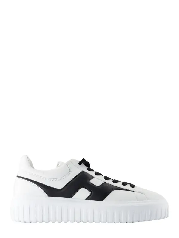 Hogan H Stripes Leather Sneakers - White