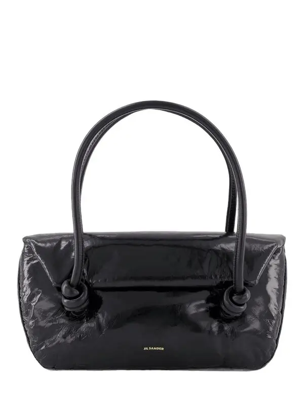JIL SANDER Knot Small Leather Shoulder Bag - Black