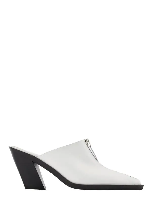 ELLEME Eclair Zip Leather Mules - White