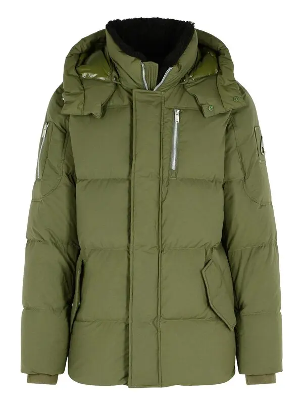 Moose Knuckles Everest 3q Nylon And Cotton Down Jacket - Green
