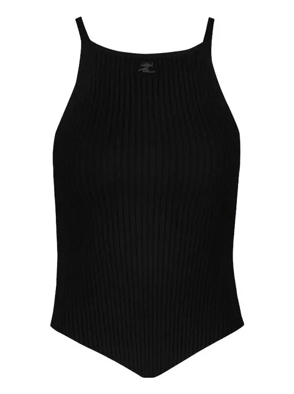 COURREGES Signature Cotton Top - Black