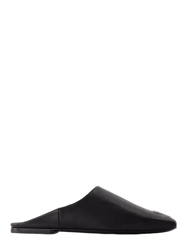 COURREGES Heritage Shadow Leather Mules - Black