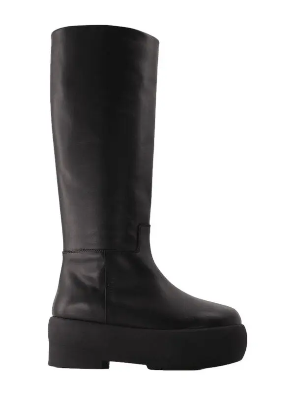 GIA BORGHINI Leather Tubular Boots - Black