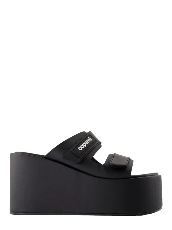 Coperni Patch Wedge Sandals - Black