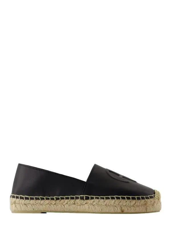 ANINE BING Paloma Leather Espadrilles - Black
