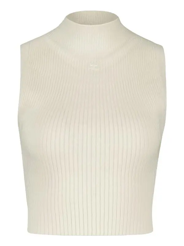 COURREGES Mockneck T-shirt - White