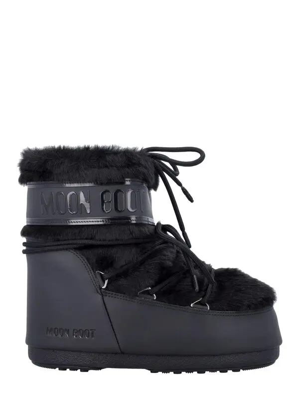 Moon Boot Icon Low Faux Fur Boots - Black