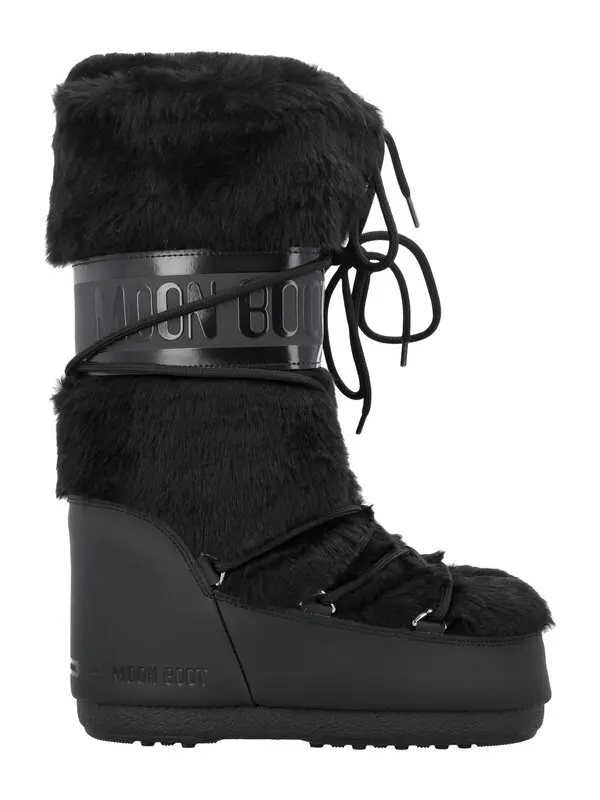 Moon Boot Classic Icon High Faux Fur Boots - Black