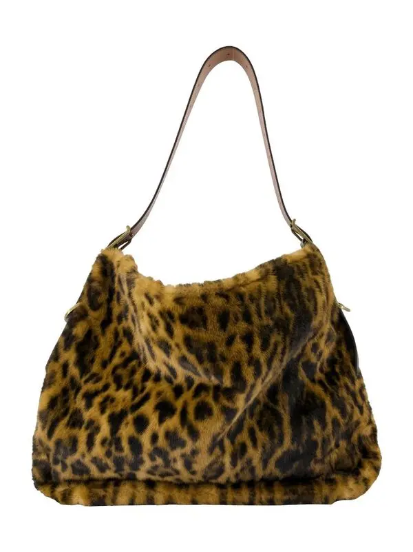 Zadig&Voltaire Jane Hobo Shoulder Bag In Fake Fur - Brown