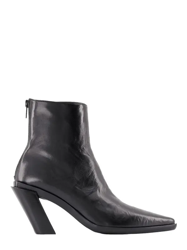 ANN DEMEULEMEESTER Florentine Leather Ankle Boots - Black