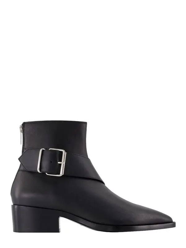 Alexander McQueen Leather Ankle Boots - Black