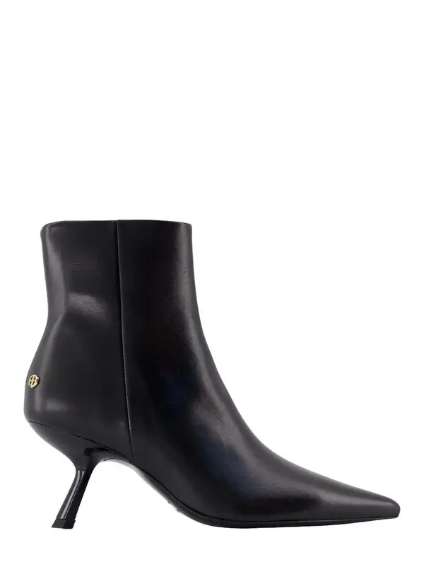 ANINE BING Hilda Leather Ankle Boots - Black