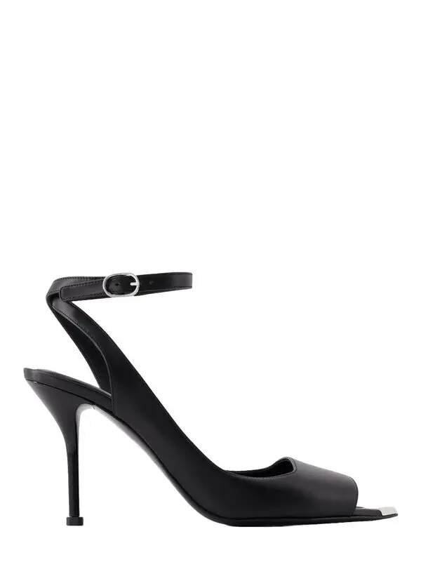 Alexander McQueen Leather Punk Sandals - Black