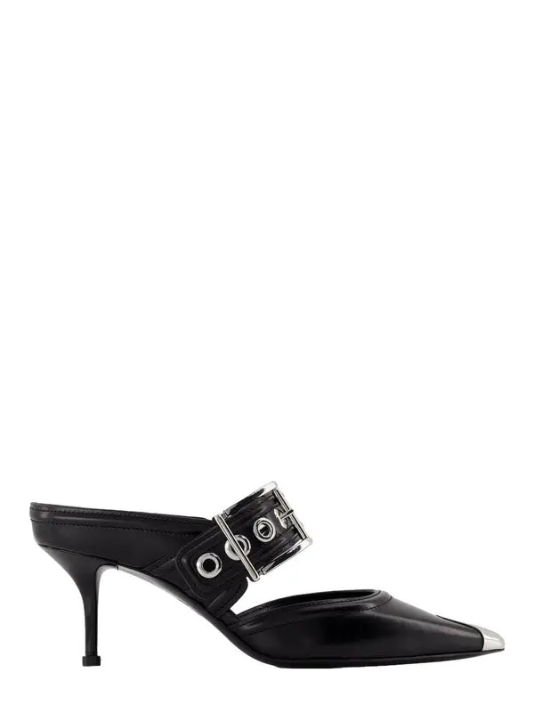 Alexander McQueen Oversized Buckled Sandals - Black
