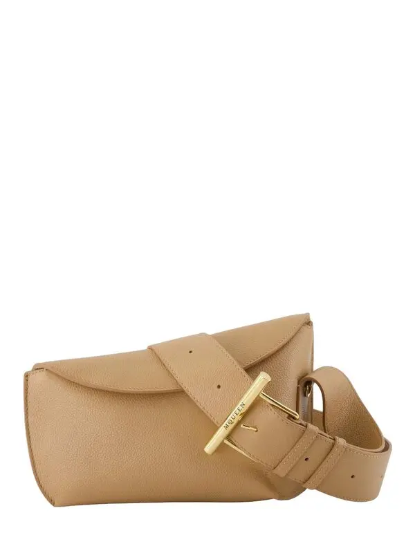 Alexander McQueen T-bar Leather Crossbody Bag - Beige