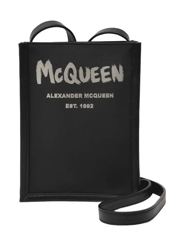 Alexander McQueen Mini Leather Crossbody Bag - Black