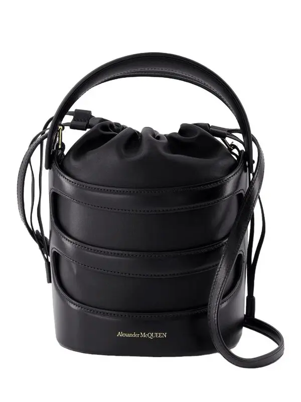 Alexander McQueen Leather Rise Bucket Bag - Black