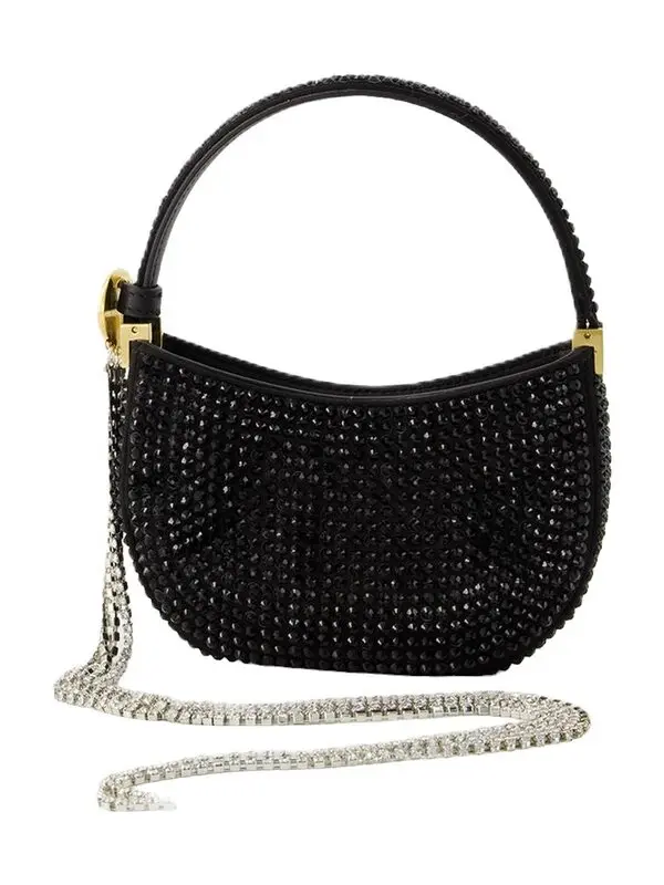Magda Butrym Micro Vesna Crystal Hobo Bag - Black