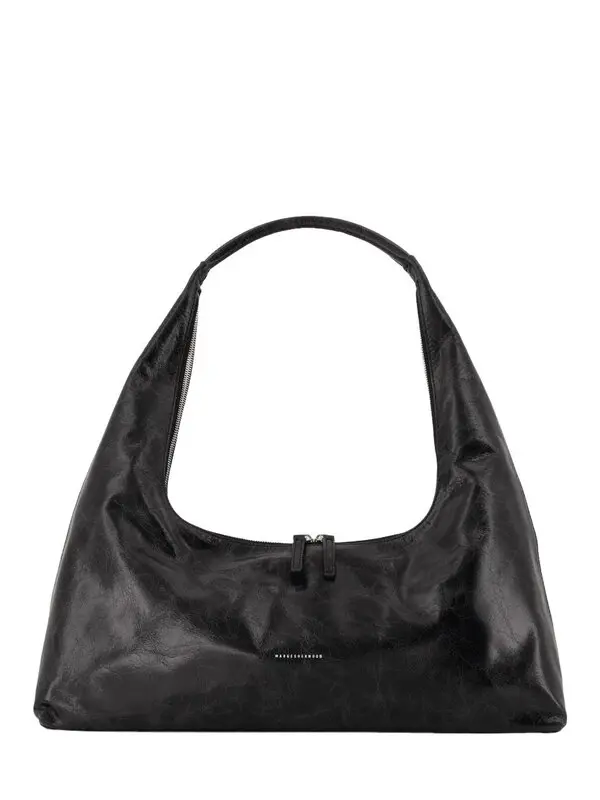 MARGESHERWOOD Large Leather Shoulder Bag - Black