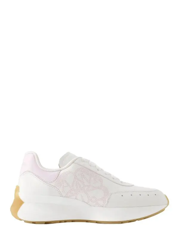 Alexander McQueen Sprint Runner Leather Sneakers - White