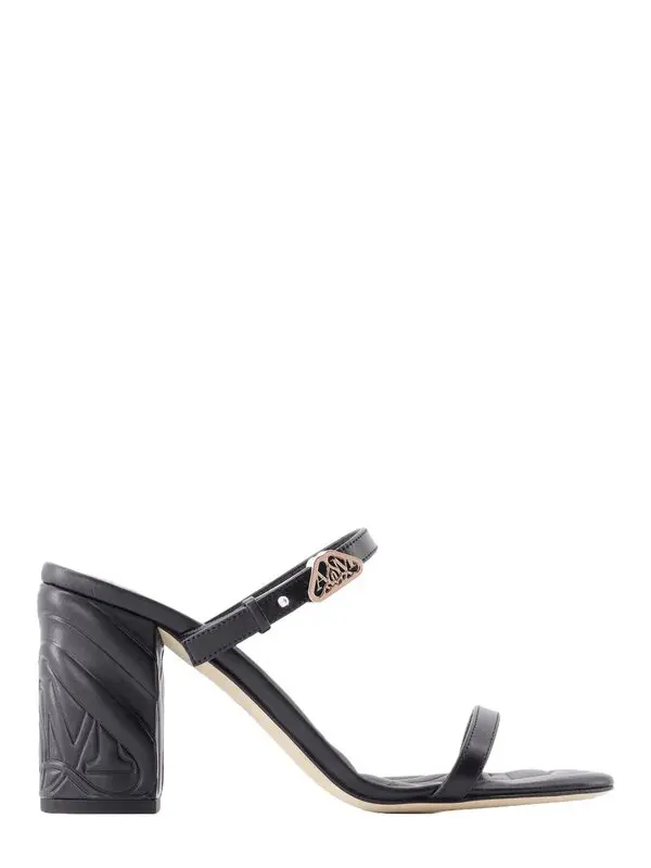 Alexander McQueen Seal Heeled Sandals - Black