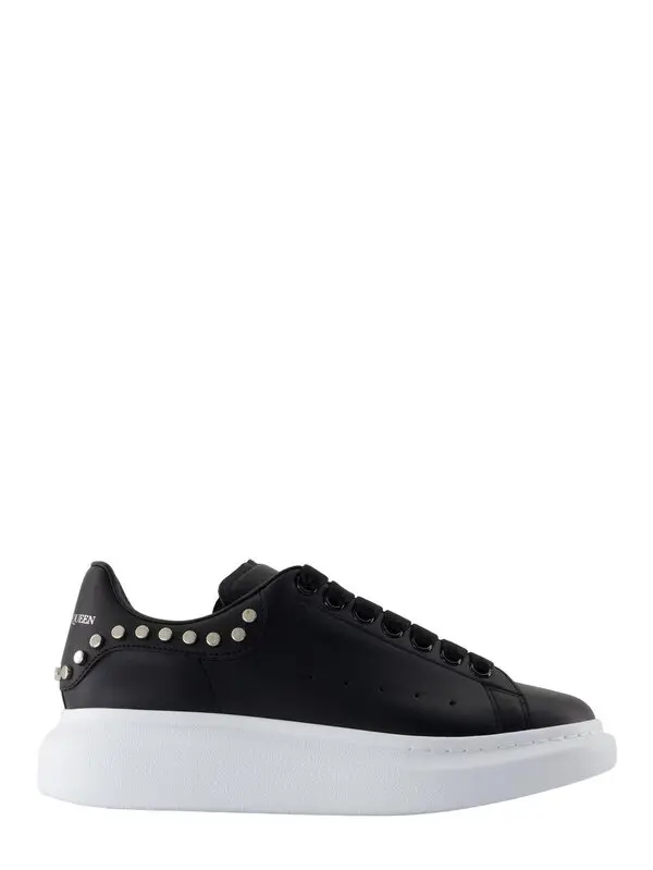 Alexander McQueen Oversized Leather Sneakers - Black
