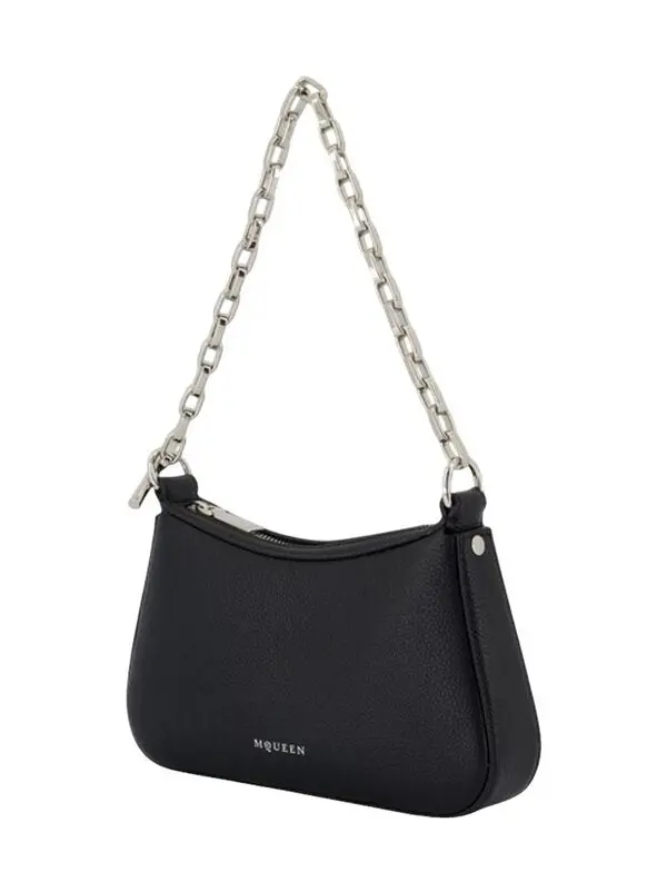 Alexander McQueen T Bar Mini Leather Handbag - Black