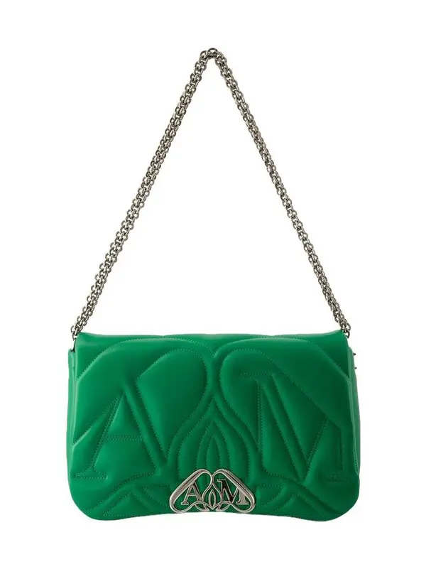 Alexander McQueen The Seal Leather Crossbody Bag - Green
