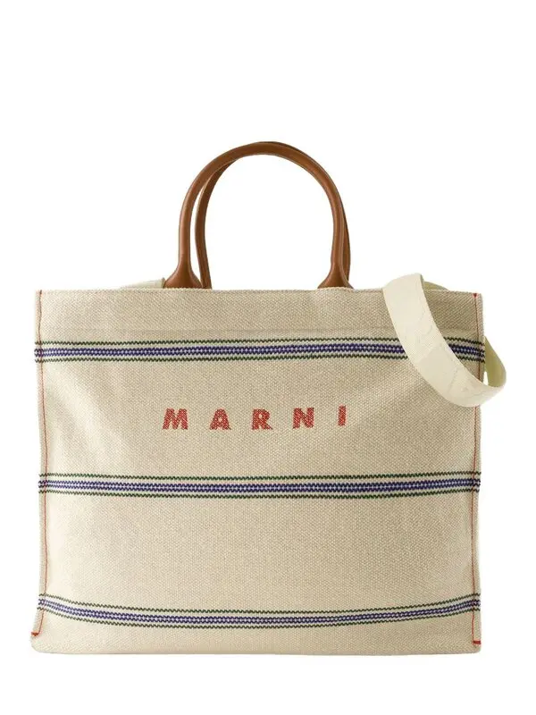Marni Cotton Shopper Bag - Beige