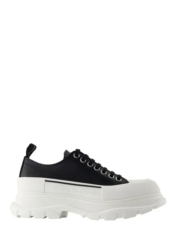 Alexander McQueen Tread Slick Leather Sneakers - Black