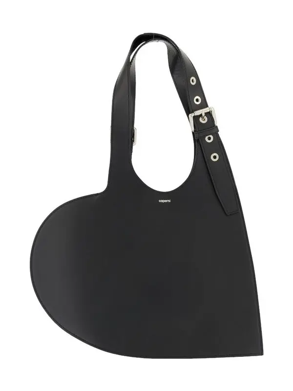 Coperni Belt Heart Leather Shoulder Bag - Black