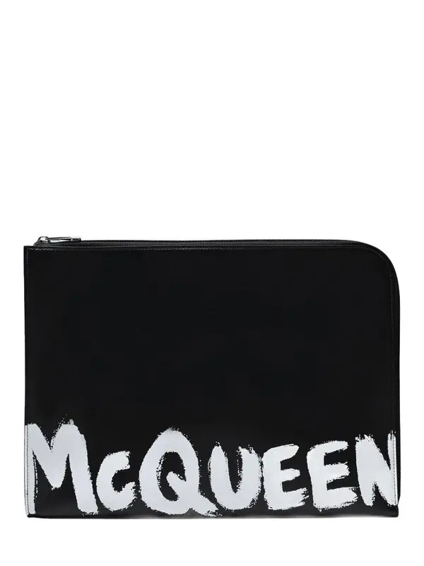 Alexander McQueen A4 Zip Pouch - Black