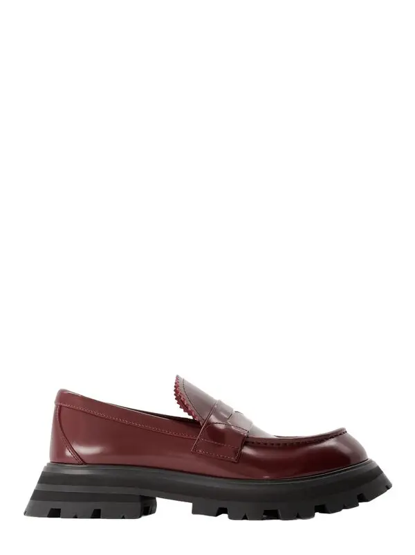 Alexander McQueen Leather Loafers - Burgundy