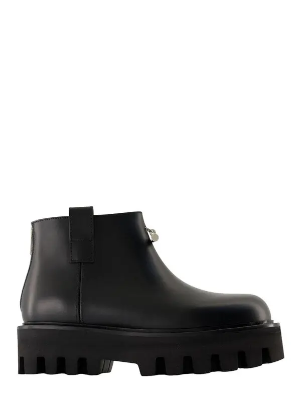 Alexander McQueen Leather Ankle Boots - Black