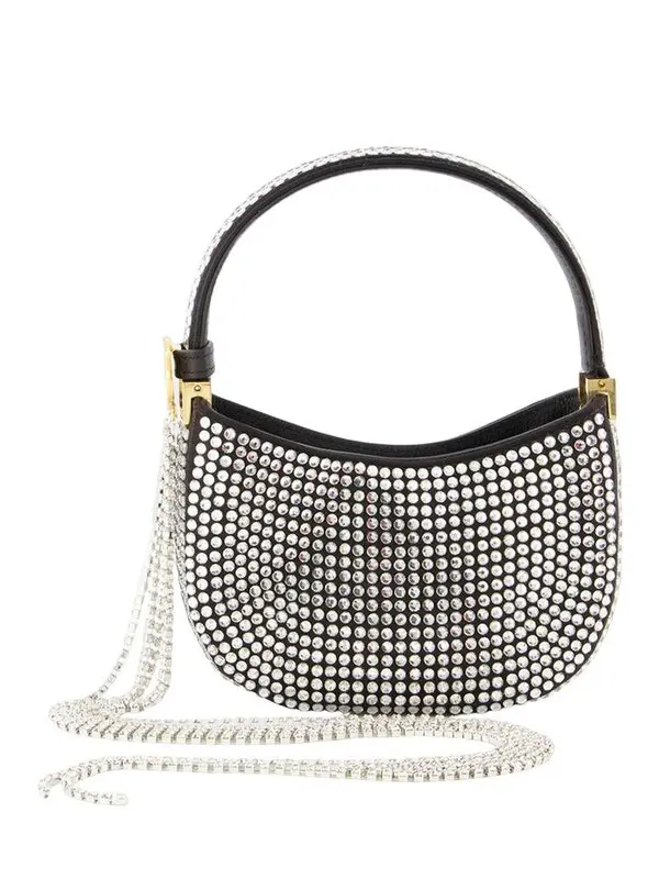 Magda Butrym Micro Vesna Hobo Bag With Strass Detail - Black