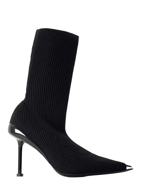 Alexander McQueen Pointed Toe Ankle Boots - Black