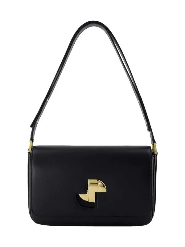 Patou Jp Classic Leather Shoulder Bag - Black