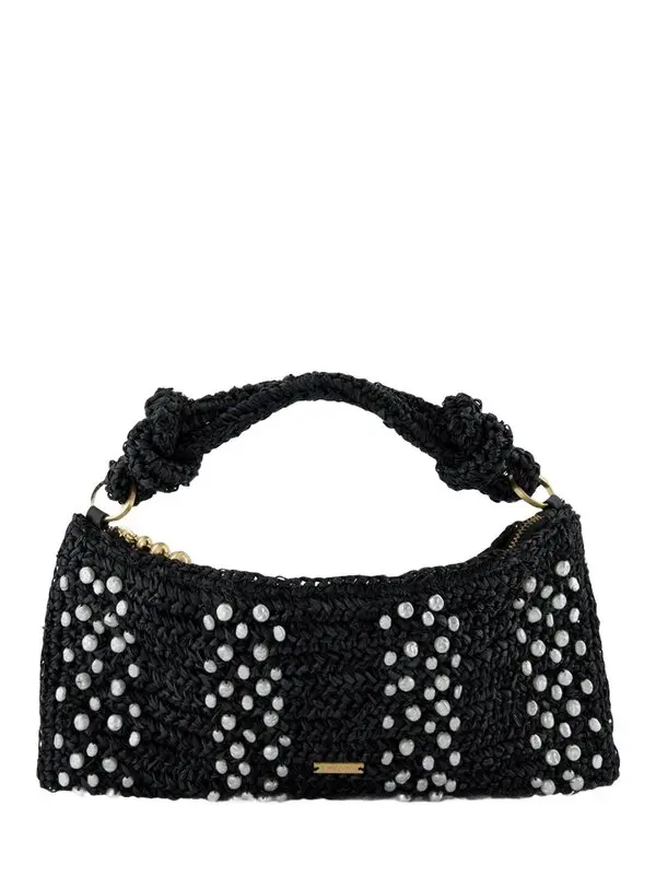 Cult Gaia Hera Nano Shoulder Bag Raffia - Black