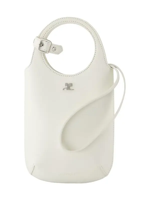 COURREGES Slim Holy Leather Purse - White