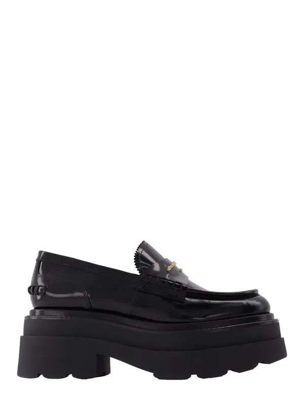Alexander Wang Carter 75 Leather Platform Loafers - Black