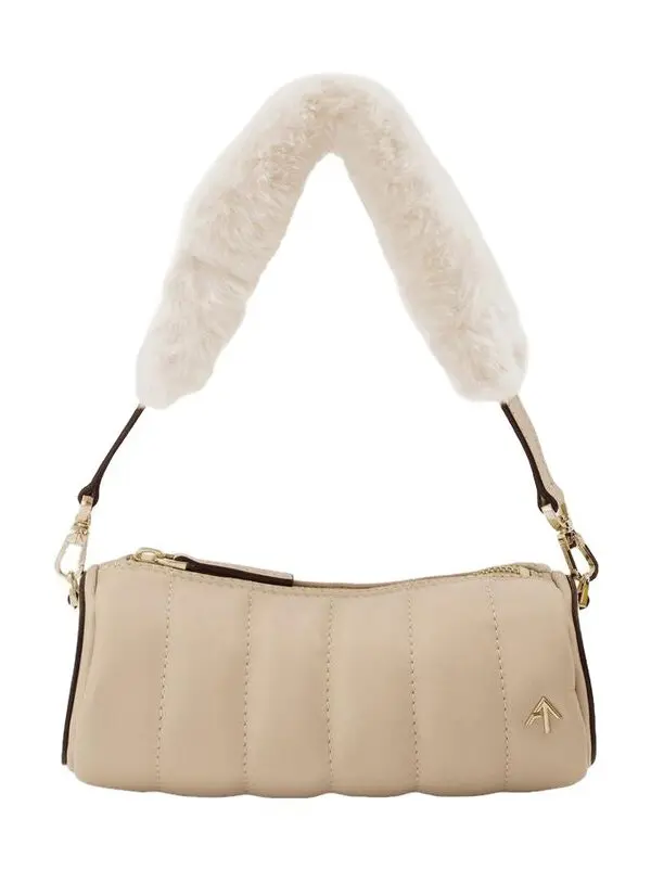 Manu Atelier Mini Padded Cylinder Bag - Beige