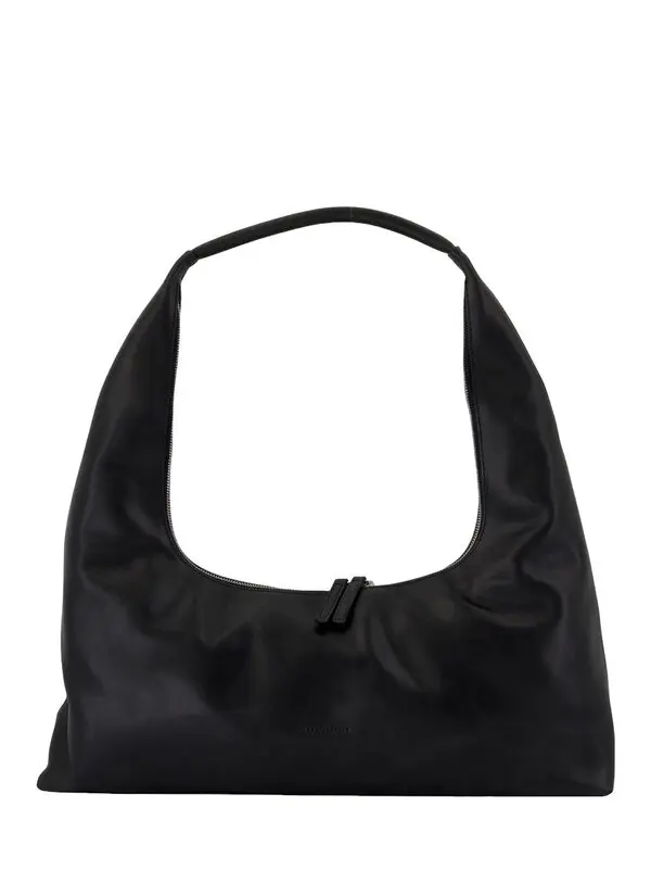 MARGESHERWOOD Large Leather Hobo Shoulder Bag - Black