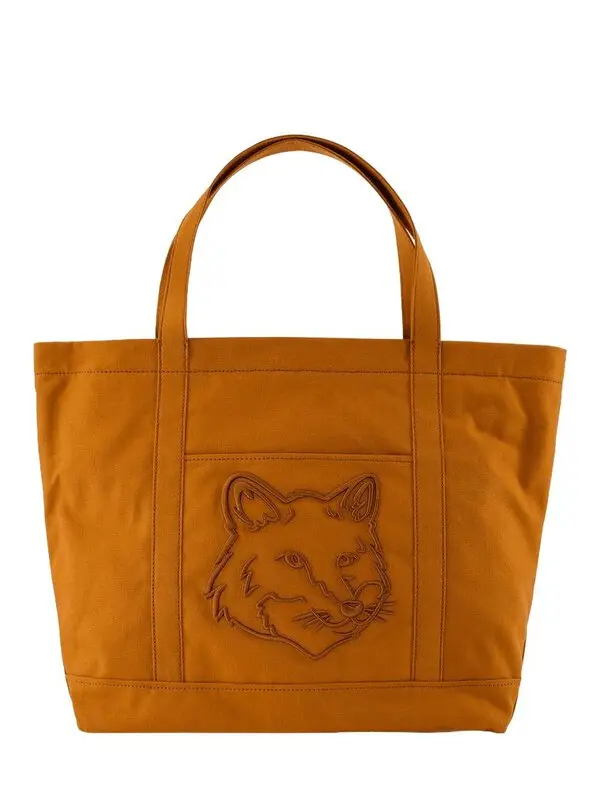 Maison Kitsuné Fox Head Large Shopper Bag Cotton - Brown